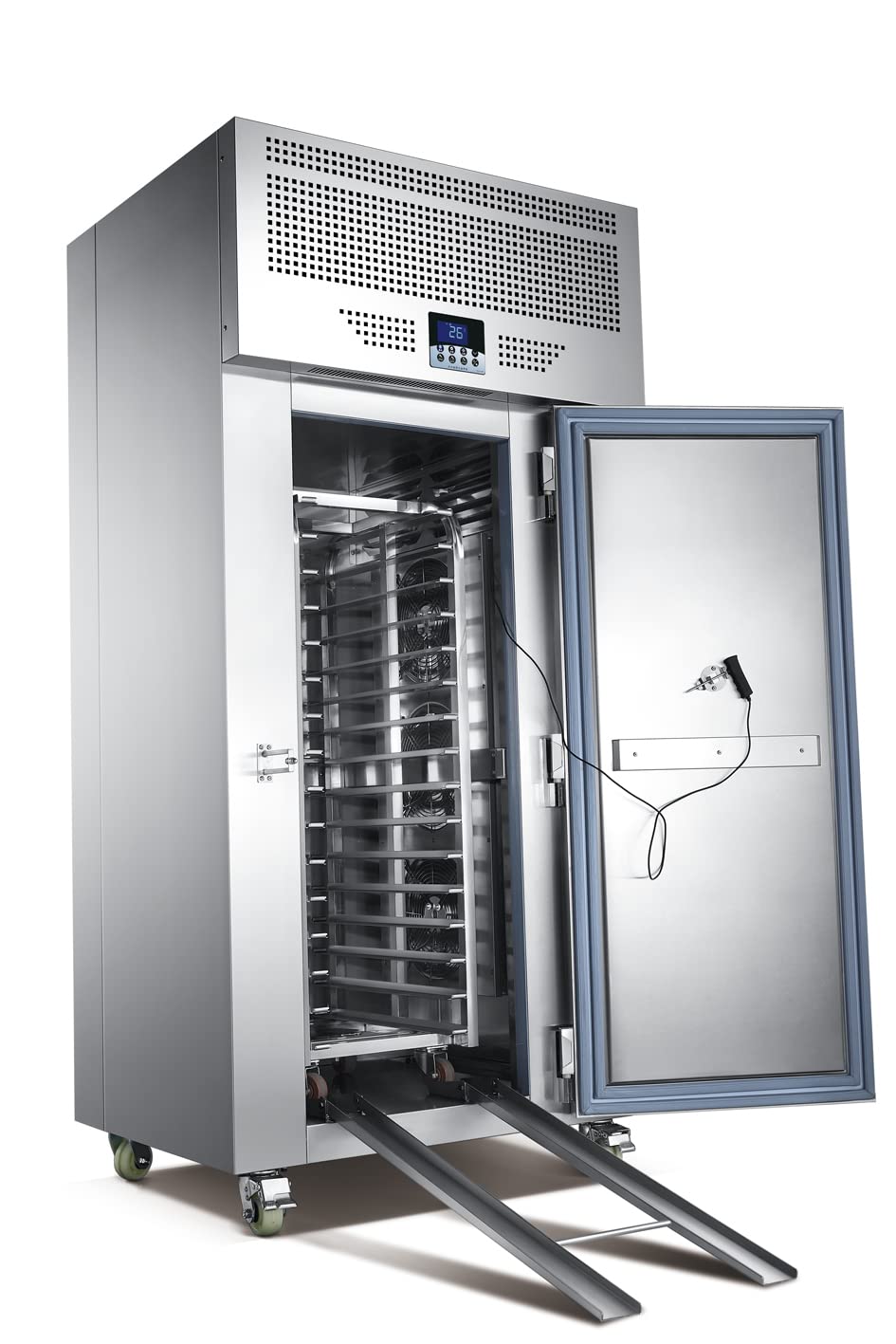 Kolice Commercial Heavy Duty 15 Trays Shock Freezing Blast Chiller & Freezer Included Trolley Cart, Chest Freezer, Restaurant Blast Freezer-Lowest temperature -40°F(-40°C)