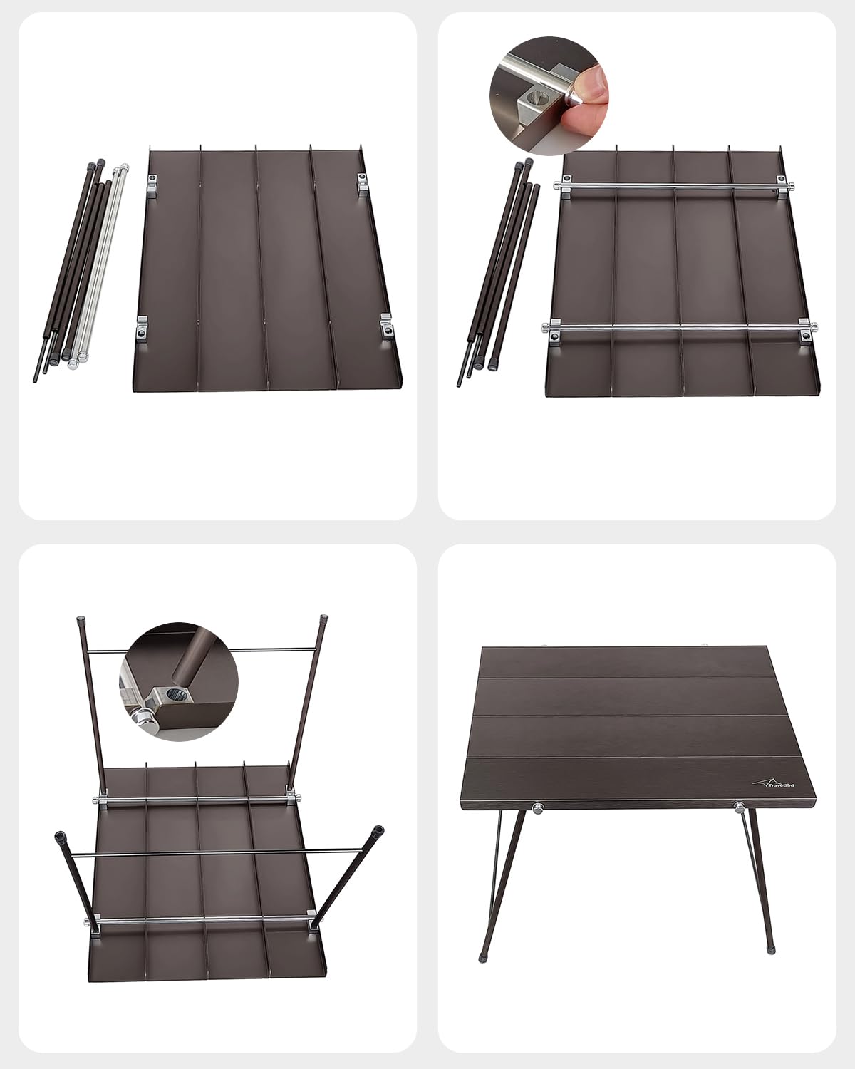 Flexifold Ultralight Aluminum Camping Table, Portable Folding Camping Table, Small Outdoor Side Table with Carry Bag for Outdoor Cooking, Picnic, Camp, Beach, Travel