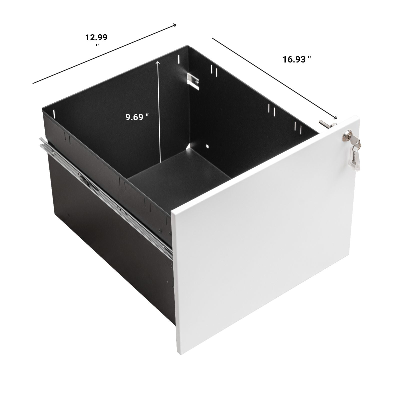 2 Drawer File Cabinet with Lock, Steel Mobile Filing Cabinet on Anti-tilt Wheels, Rolling Locking Office Cabinets Under Desk for Legal/Letter Size