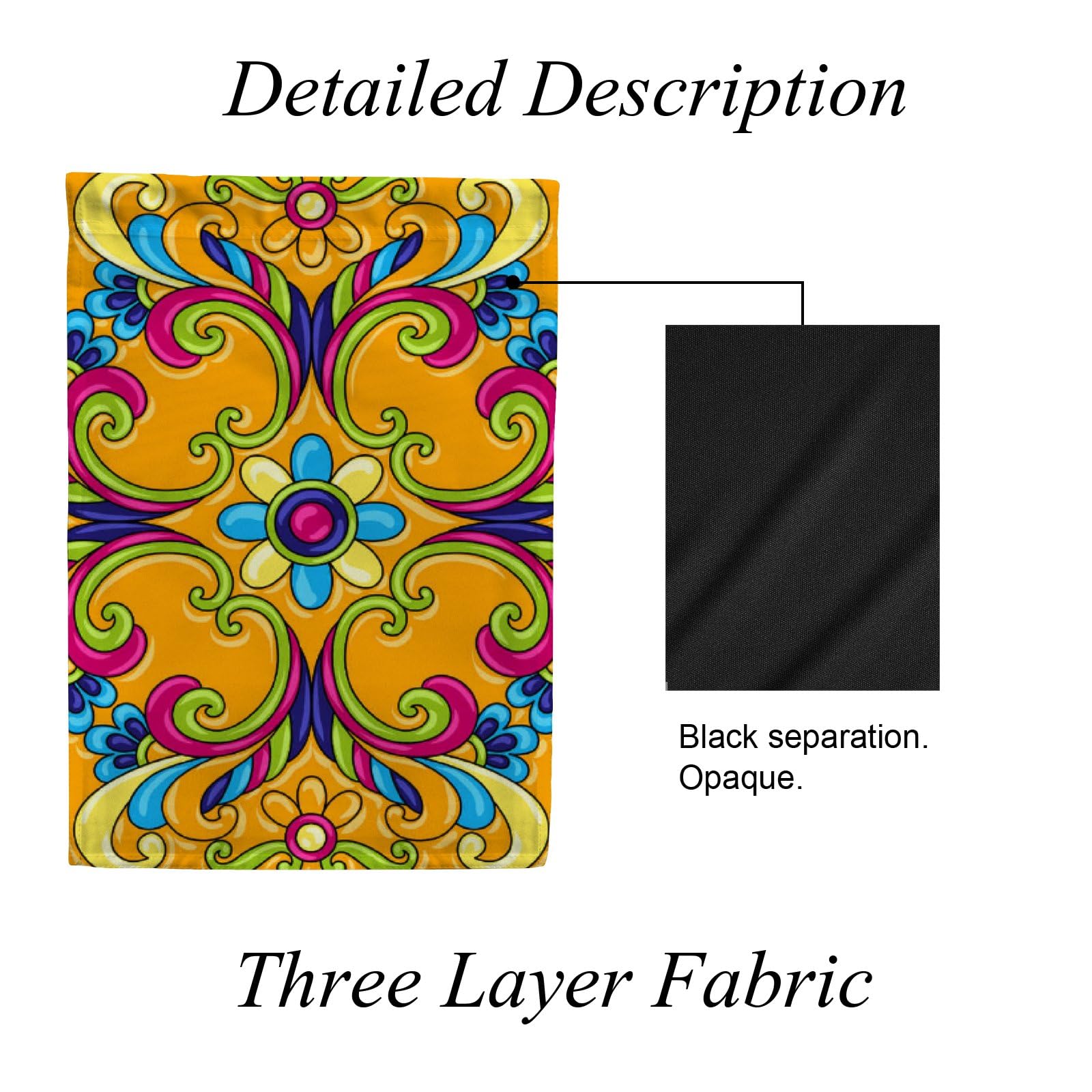 Mexican Talavera Ceramic Tile Holiday Garden Flag Vertical Double Sized Durable Polyester Fabric Non-Fade Outdoor Decoration Flag Banner for Christmas Halloween 12x18in