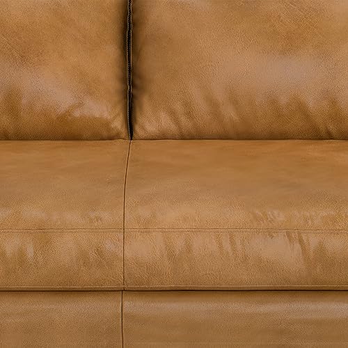 SIMPLIHOME Morrison Right Sectional Sofa in Full-Grain Genuine Leather, Sienna, 102-inches Wide, L-Shaped Leather Couch with Right Chaise for the Living Room and Family Room