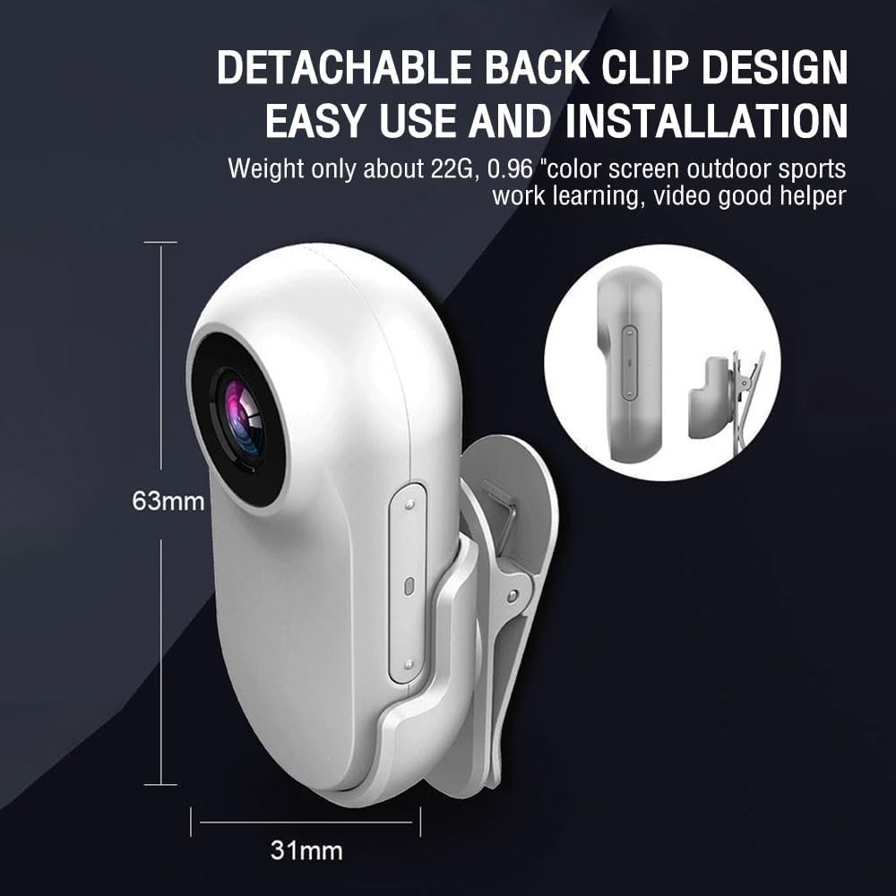 Kolarmo HD 1080P Thumb Motion Sport Camera,Thumb Motion Camera,1080p Mini Action Camera High Clear Sports Recorder Camera Waterproof with Screen Support Photo/Video/Playback Loop