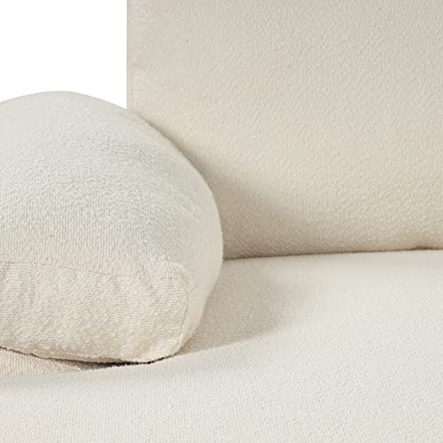 Casa Andrea Milano Modern Large BOUCLÉ L-Shape Sectional Sofa, Luxury Couch with Extra Wide Chaise Lounge, Couch for Living Room Apartment Lounge, Cream Boucle