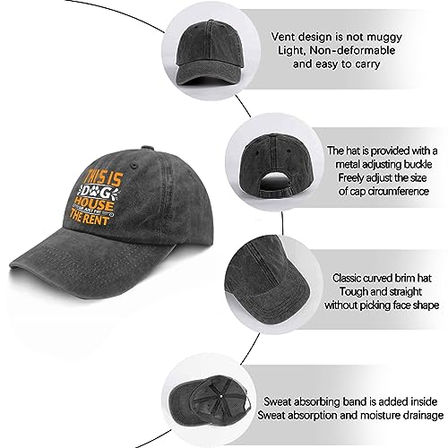 Sun hat This is Dog House we just Pay The Rent Sun hat for Men Gym hat Gifts for Dad Sun Hat