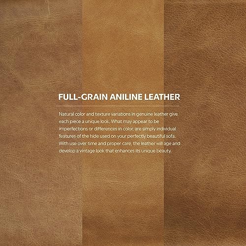 SIMPLIHOME Morrison Right Sectional Sofa in Full-Grain Genuine Leather, Sienna, 102-inches Wide, L-Shaped Leather Couch with Right Chaise for the Living Room and Family Room