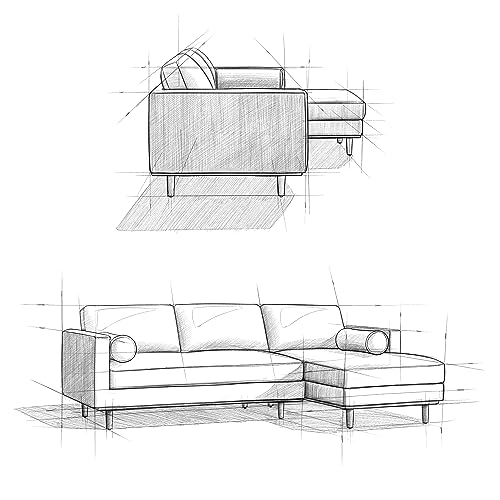 SIMPLIHOME Morrison Right Sectional Sofa in Full-Grain Genuine Leather, Sienna, 102-inches Wide, L-Shaped Leather Couch with Right Chaise for the Living Room and Family Room