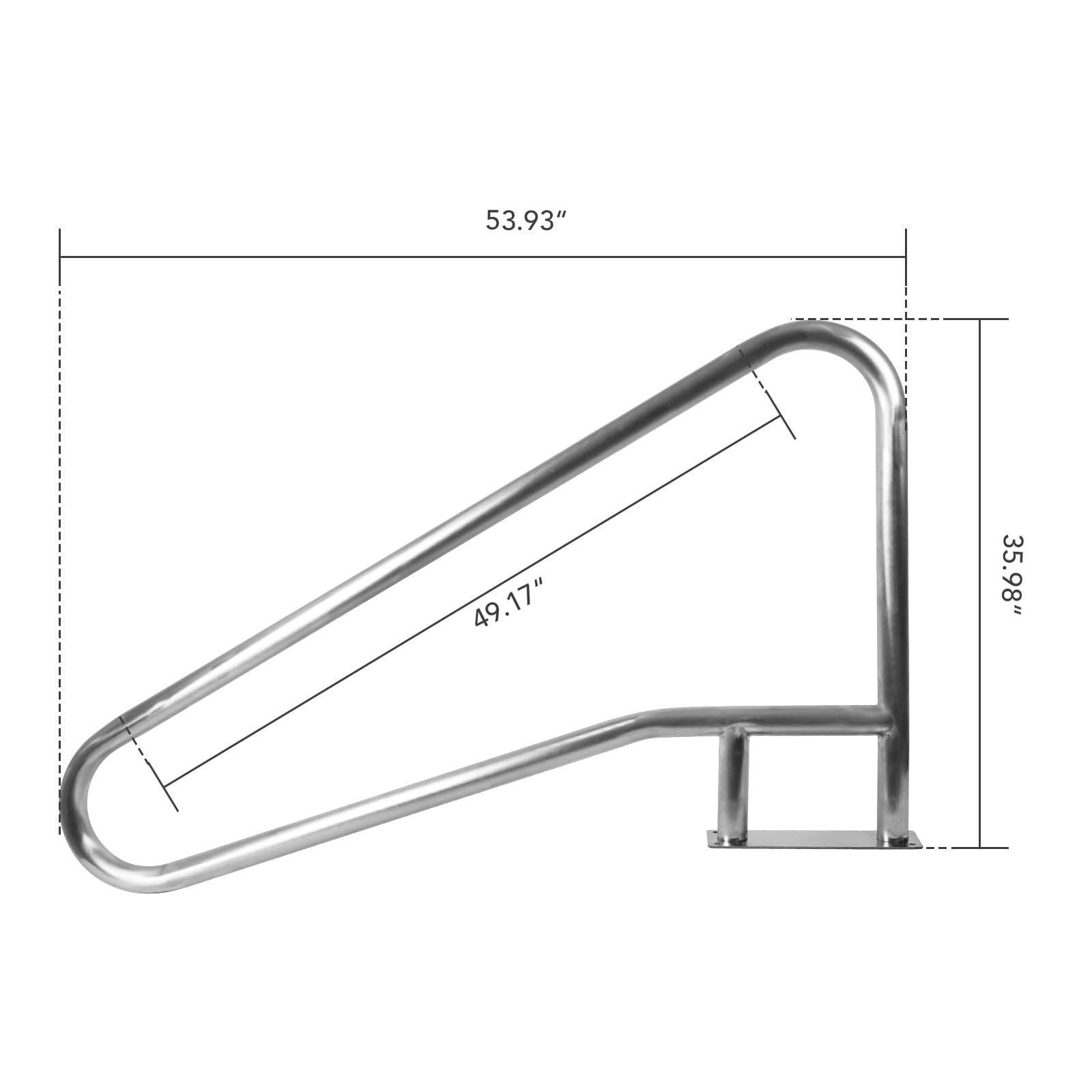 54" x 36" Pool Handrail - Sturdy and Safe Swimming Pool Stair Handle for Easy Access