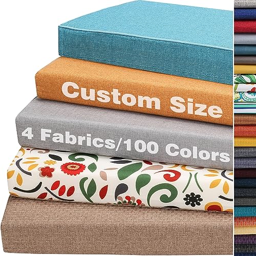 Custom Bench Cushions,Piping Design Bench Seat Cushion for Indoor/Outdoor Furniture,70D High-Resilience Memory Foam Bench Cushions for Patio Garden Bay Window Cushions,100+Colors (Thickness: 2 inches)