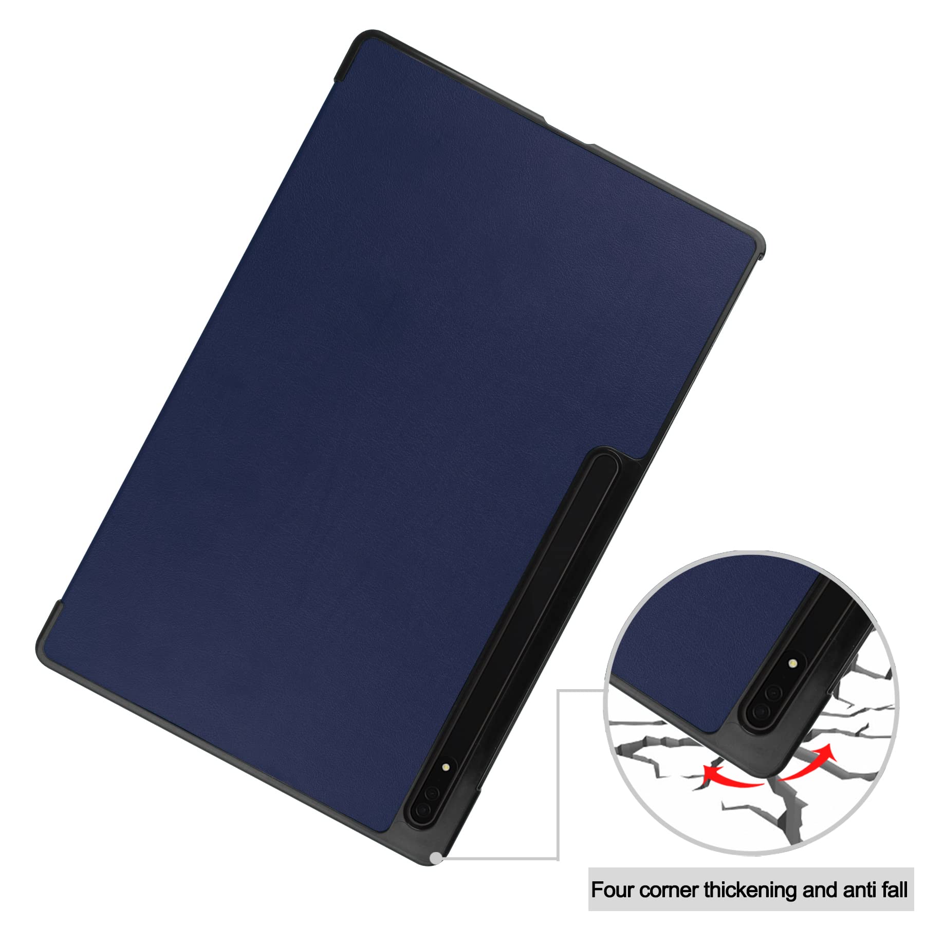 elitegadget Tri Fold Case for Samsung Galaxy Tab S9 Ultra 14.6 Inch (SM-X910/X916/X918) - Lightweight Tri-Fold Auto Wake/Sleep Cover for Galaxy Tab S9 Ultra (2023 Released) (Navy Blue)