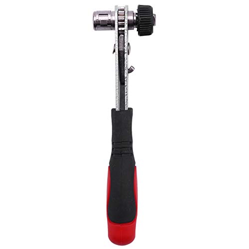 Dutaby Mini Rapid Ratchet Wrench 1/4 inch Screwdriver Rod Quick Socket Wrench Tools Red