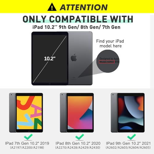 Azmyeuo Cover for iPad 9th/8th/7th Generation, Case for 10.2 Inch iPad 9th/8th/7th Generation 2021/2020/2019 - Premium Folio Stand Case - Auto Wake/Sleep and Multiple Viewing, Sunflower