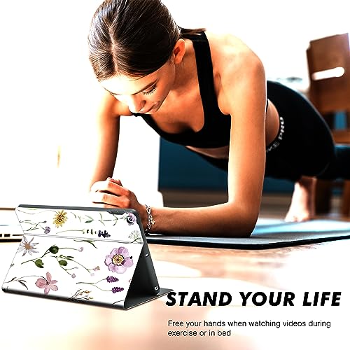 Azmyeuo Cover for iPad 9th/8th/7th Generation, Case for 10.2 Inch iPad 9th/8th/7th Generation 2021/2020/2019 - Premium Folio Stand Case - Auto Wake/Sleep and Multiple Viewing, Tinte Flower