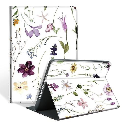Azmyeuo Cover for iPad 9th/8th/7th Generation, Case for 10.2 Inch iPad 9th/8th/7th Generation 2021/2020/2019 - Premium Folio Stand Case - Auto Wake/Sleep and Multiple Viewing, Tinte Flower