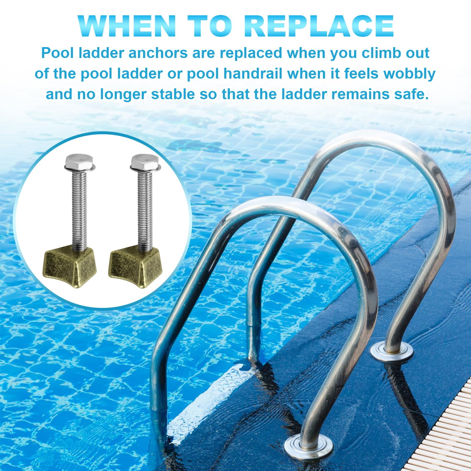 Pool Ladder Anchors - PW-4C Perma-Socket Wedge Assy for Perma Cast Style Bronze Anchor Socket Bolt/Fit 3", 4" Sockets