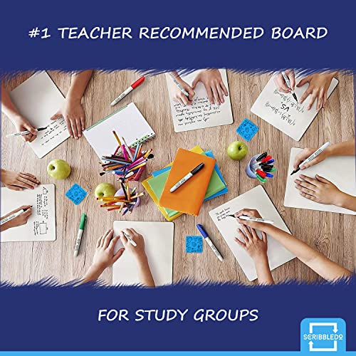 Set of 12 Small White Board Dry Erase Boards Classroom Pack Mini White Boards 9"x12β Double Sided Personal Whiteboards for Students Teachers School Supplies Lapboards l 12 Mini Whiteboard Erasers Incl