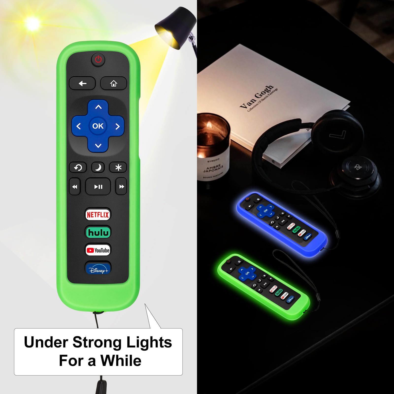 Pack of 4 Replaced Remote Controls for Roku TV With 2 Remote Covers
