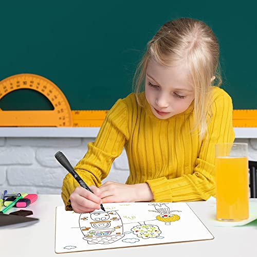 Set of 12 Small White Board Dry Erase Boards Classroom Pack Mini White Boards 9"x12β Double Sided Personal Whiteboards for Students Teachers School Supplies Lapboards l 12 Mini Whiteboard Erasers Incl