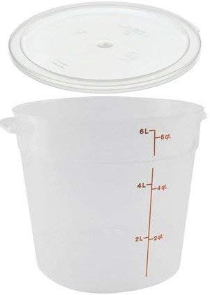 Cambro RFS6PP190 Camwear 6-Quart Round Food Storage Container with Lid