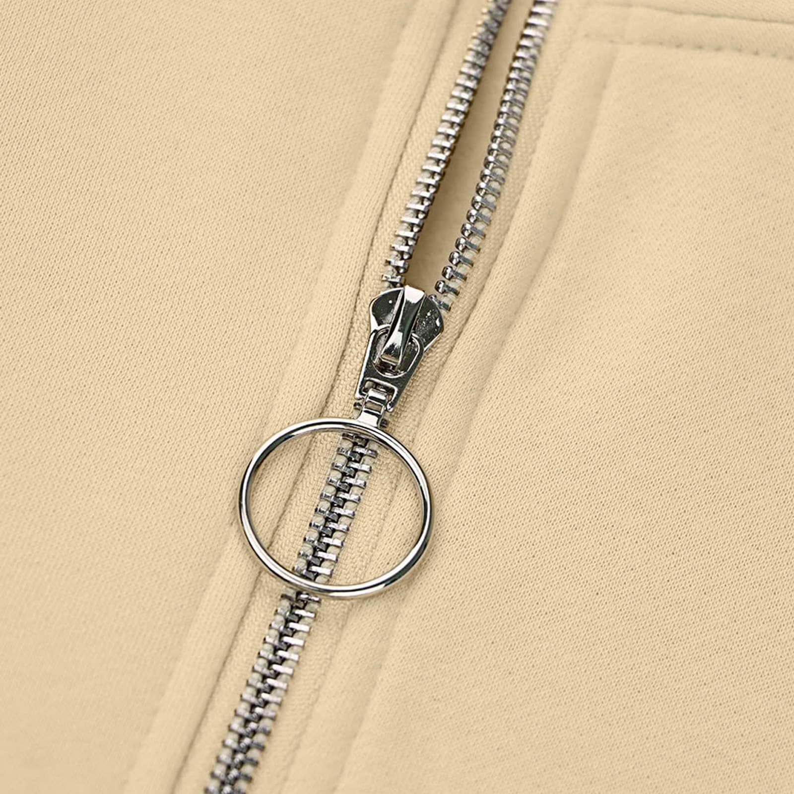 return pallets for sale liquidation from amazon cut off hoodies for women Women Half Zip Up Long Sleeve Sweatshirts 2023 Tredny Fall Y2K Solid Preppy Pullover Tops Fleece Winter Tops Beige M
