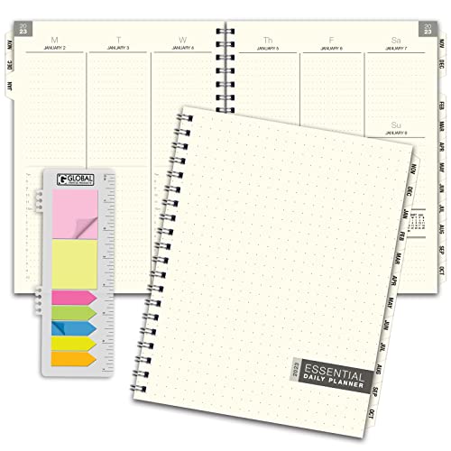 Essential 8.5"x11" Monthly & Weekly 2023 Planner with tabs - 14 Months (November 2022 Through December 2023) - Professional, Simple, Easy-to-Use Design. Frosted Vinyl Covers for Extra Protection