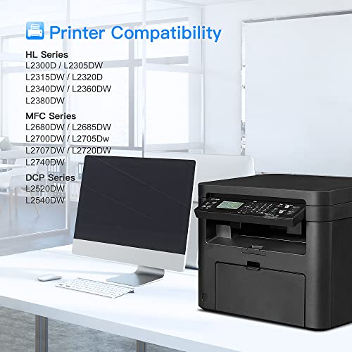 LxTek Compatible Toner Cartridge Replacement for Brother TN660 TN-660 TN630 TN-630 to Compatible with HL-L2300D HL-L2380DW HL-L2340DW HL-L2320D DCP-L2540DW MFC-L2740DW Printer(2 Black), High Yield