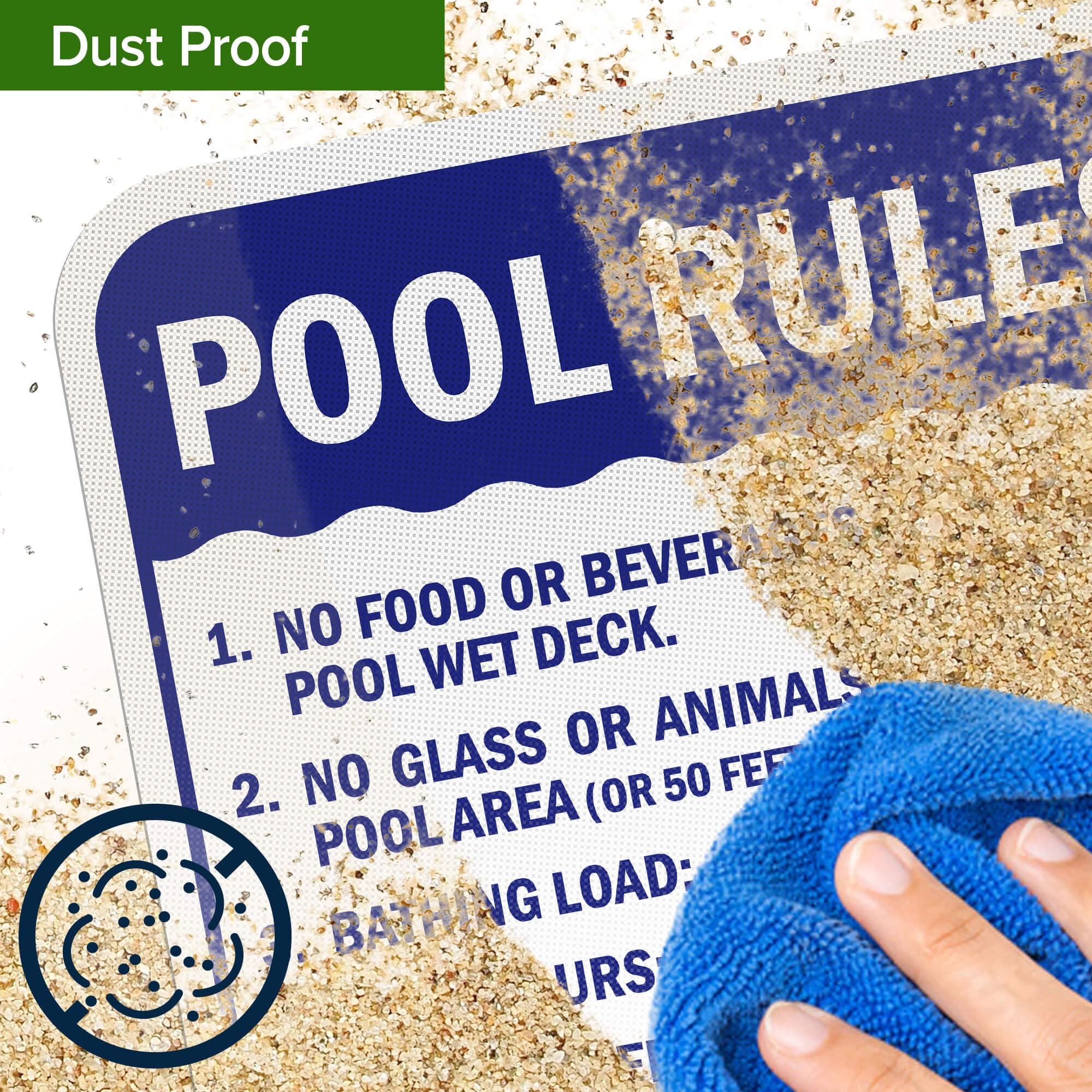 Pool Rule Sign, 12x18 Inches, 3M EGP Reflective, Rust Free .063 Aluminum, Fade Resistant, Made in USA by My Sign Center