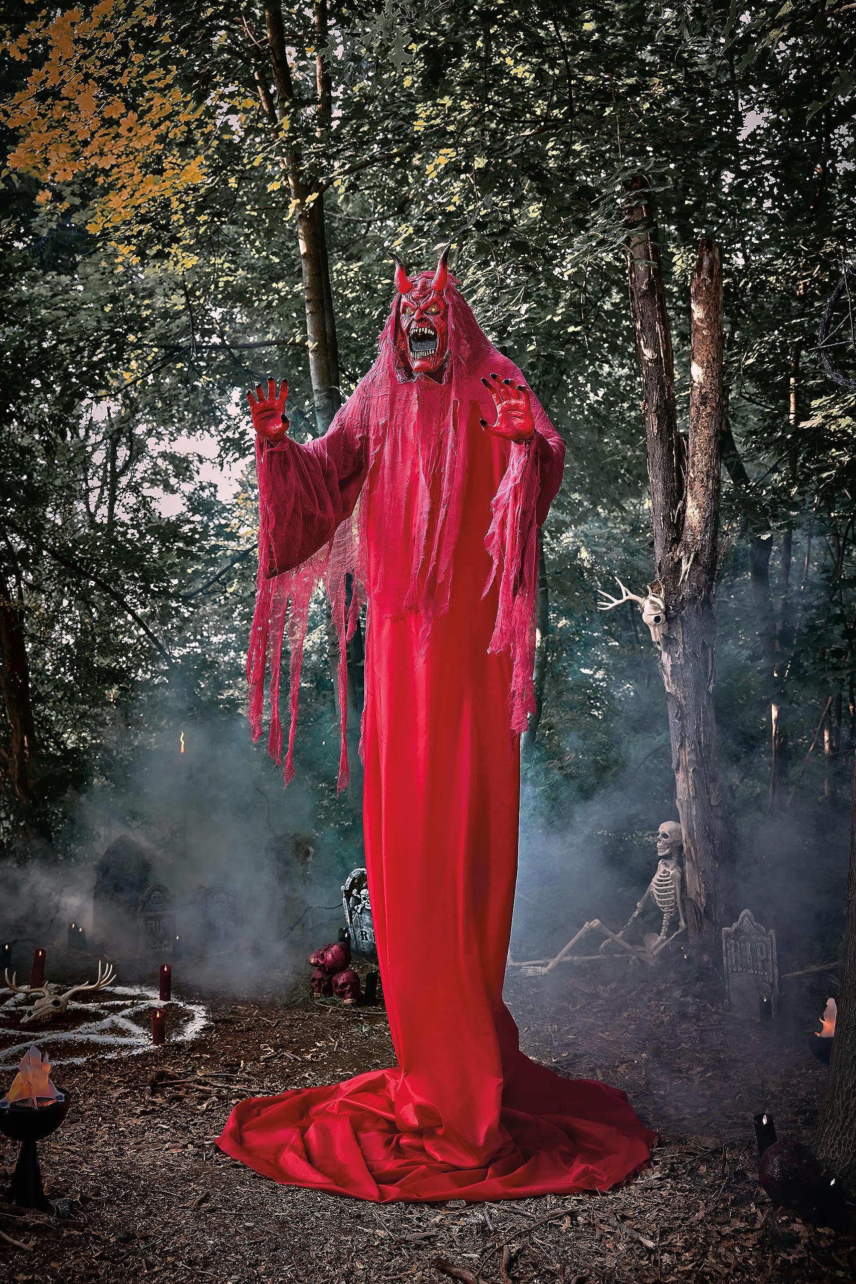 Spirit Halloween 4.9 Ft Hell Spawn Animatronic | Animated Decoration | Body Extends | Light Up LED Eyes | Speaks Phrases