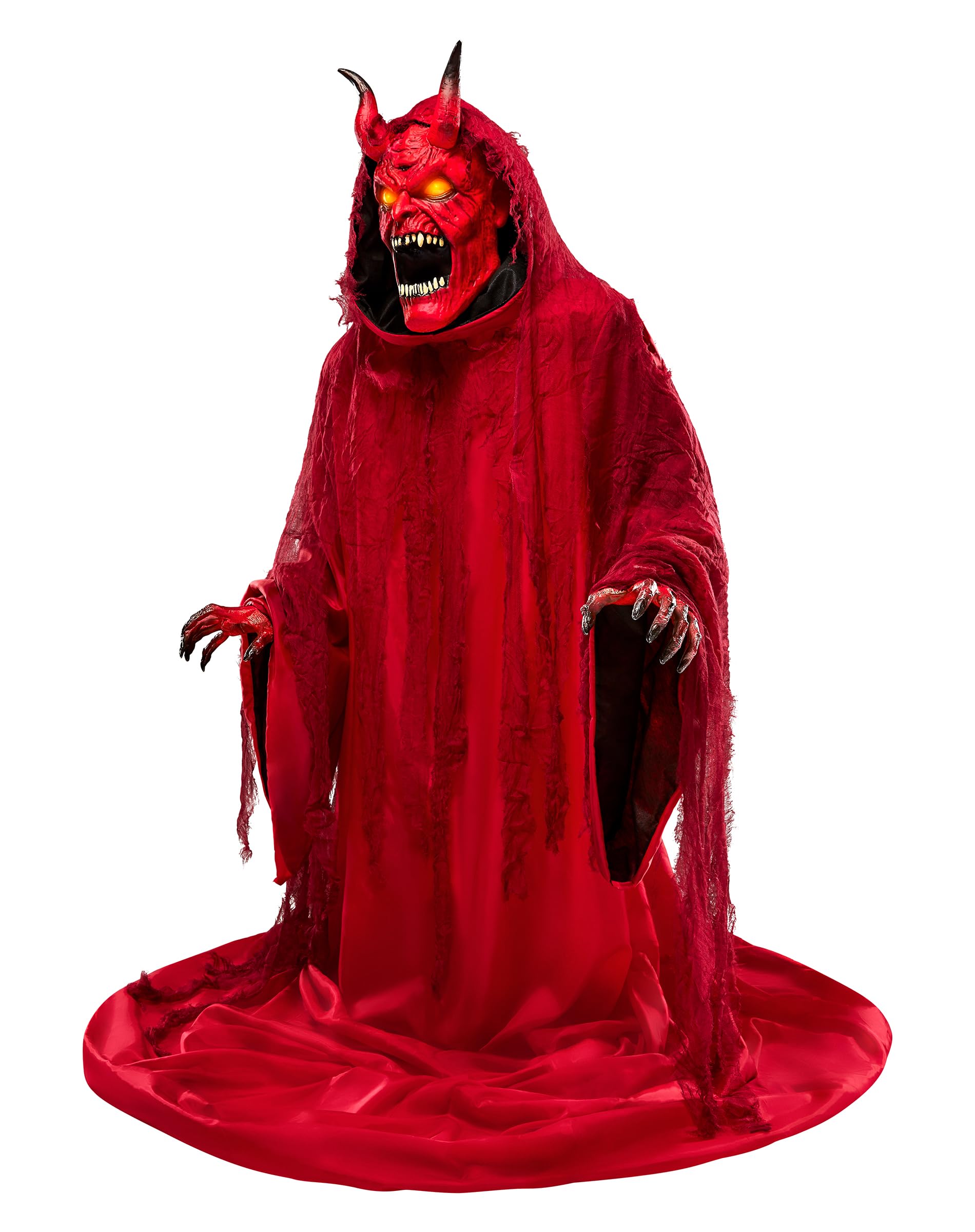Spirit Halloween 4.9 Ft Hell Spawn Animatronic | Animated Decoration | Body Extends | Light Up LED Eyes | Speaks Phrases