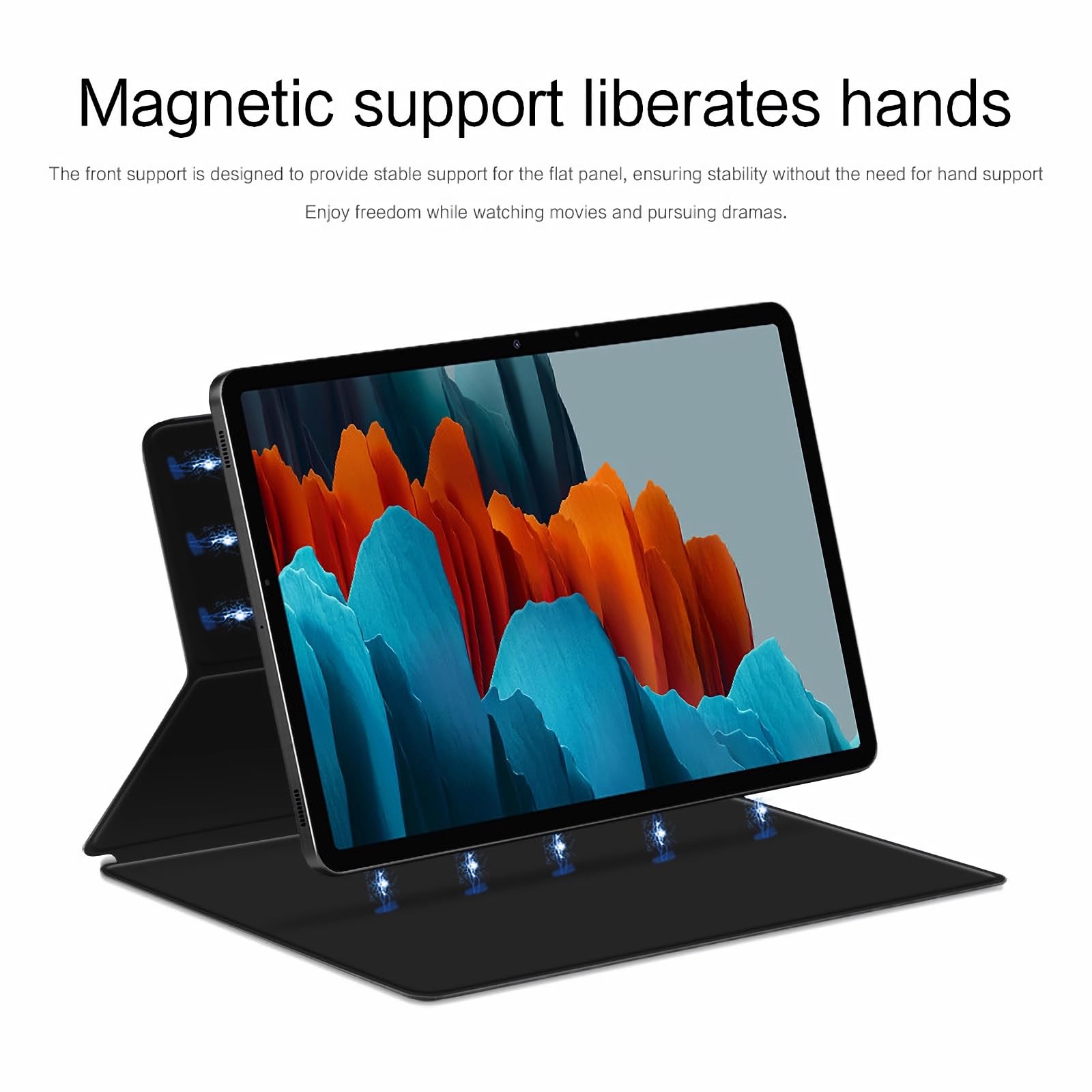 GYSDCAZ Magnetic Case for 2023 Samsung Galaxy Tab S9 Plus 12.4 Inch, Protective Cover for 2023 Samsung Tablet S9 Plus 12.4" with S Pen Holder, Slim Lightweight,Black