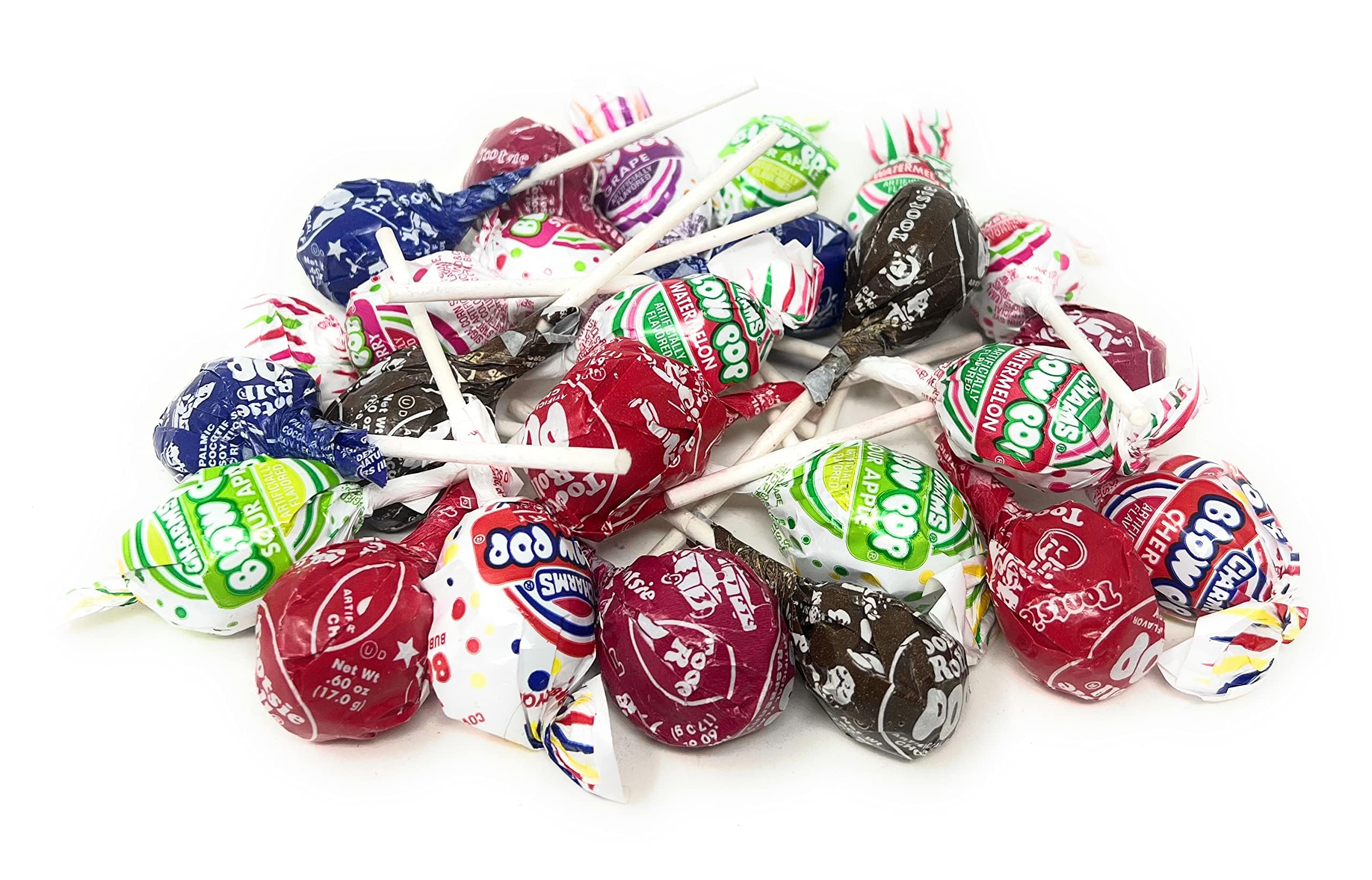 Assorted Charms Blow Pops & Tootsie Pops Bulk Candy Suckers Variety Value Pack 1 Lb (16 Oz)