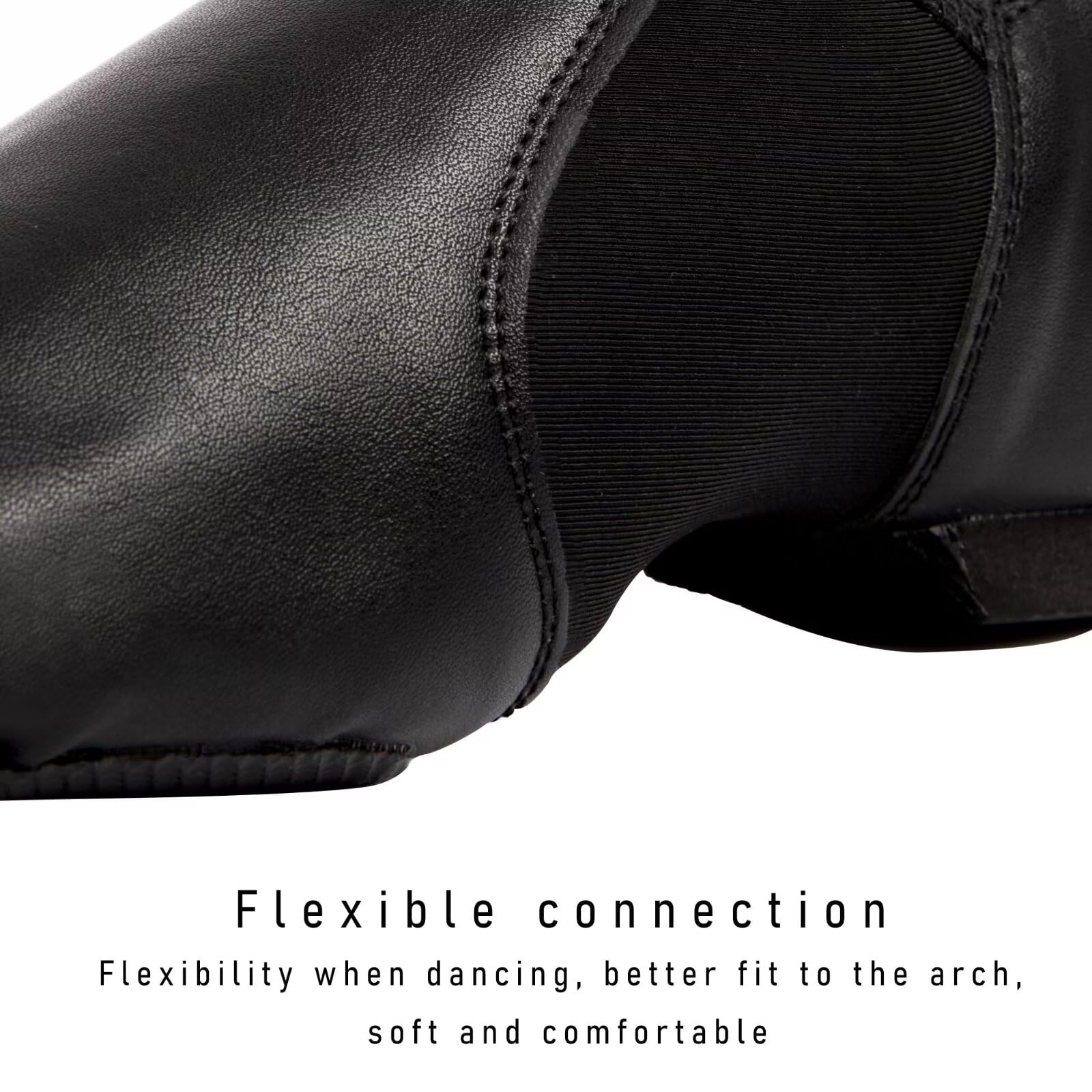 Asyusyu 100% Cowhide Leather Jazz Shoes for Girls,Pointed Toe Soft Leather Dance Slippers for Little Kid-10,Black