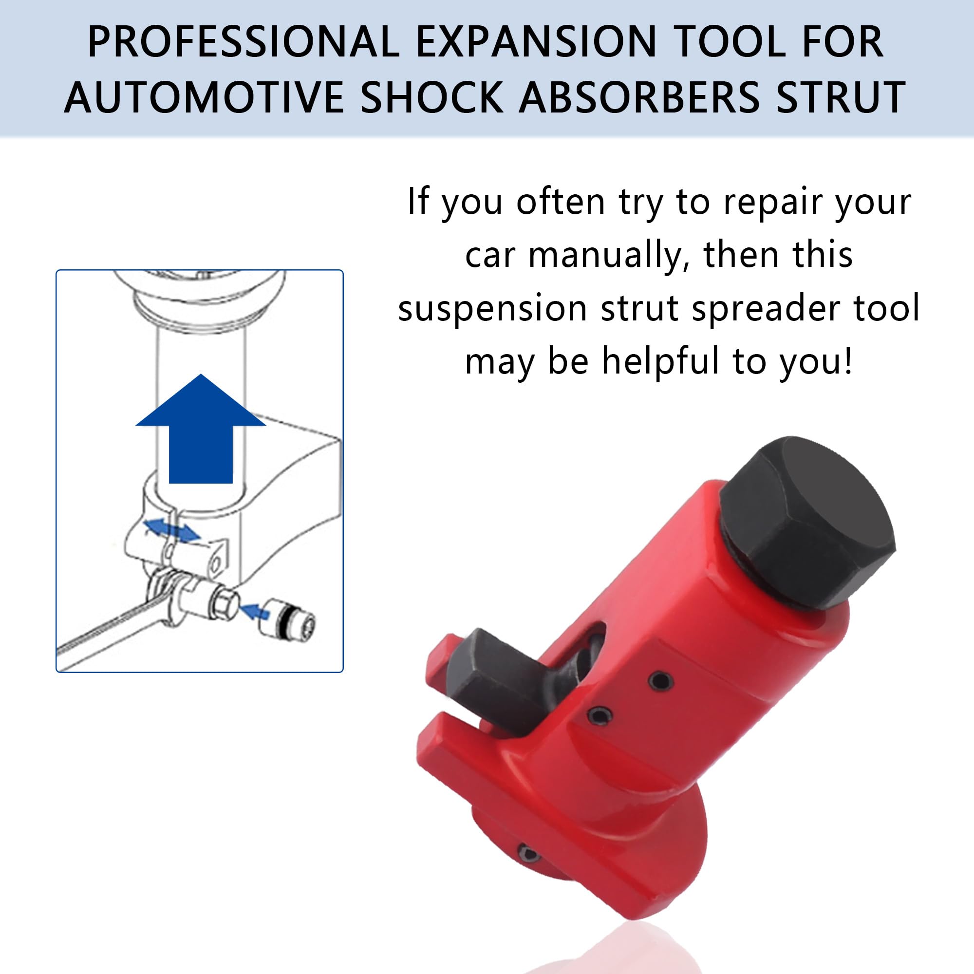 Car Strut Spreader Tool,Heavy Duty Car Strut Shock Absorber Socket Spreader Tool for 5.0-10.5 mm,Professional Automotive Tools Compatible with Ford BMW Audi VW (Red)