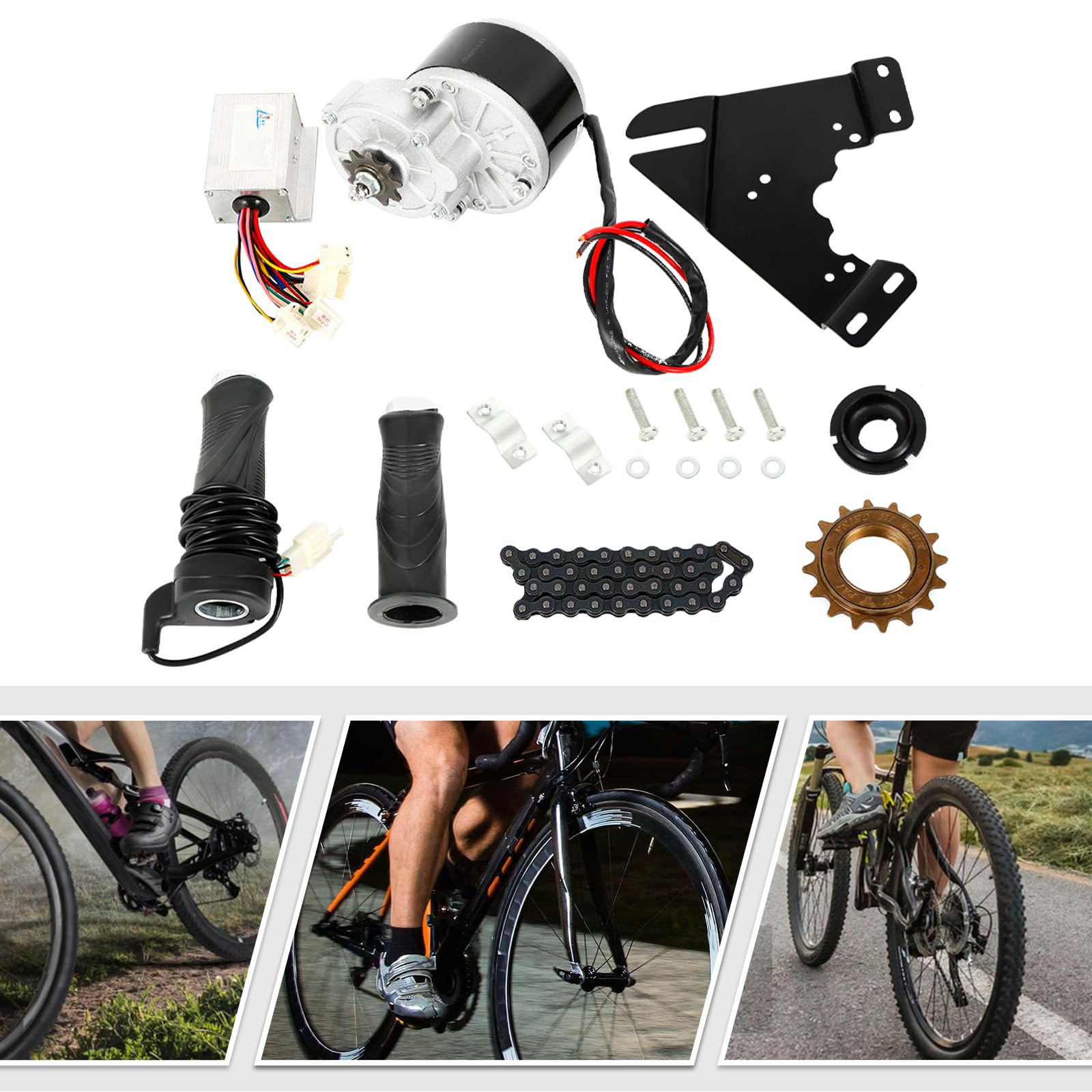 LyeXD 24V 250W Electric Bicycle Motor Kit, E-Bike Conversion Kit, Bike Motor Retrofit w/Motor Controller for 16''-28'' Wheel Motor Conversion Chain Kit (Battery not Included)