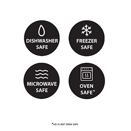 Fit & Fresh, Airtight Seal, Portion Cont Divided, 3-Pack, Two Compartments, Set of 3 Locking Lids, Glass Storage, Meal Prep Containers, 3 Pack, Clear