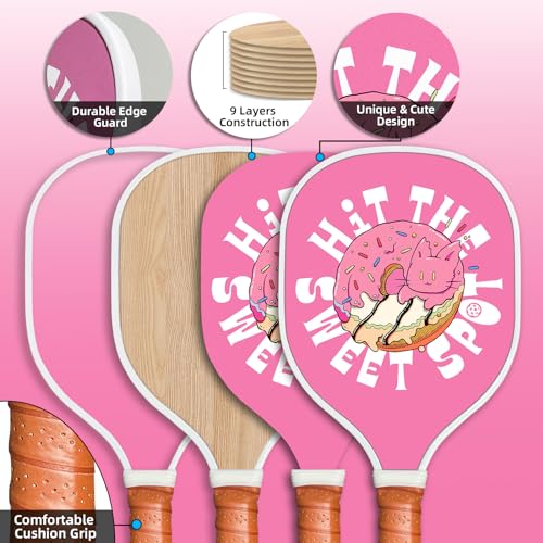 Xenia's Gifts Pickleball Paddle, Pickleball Racket with Ergonomic Designed Non-Slip Grip, Ideal for Beginners, Pros, and Kids (Pink, 1 Paddle)
