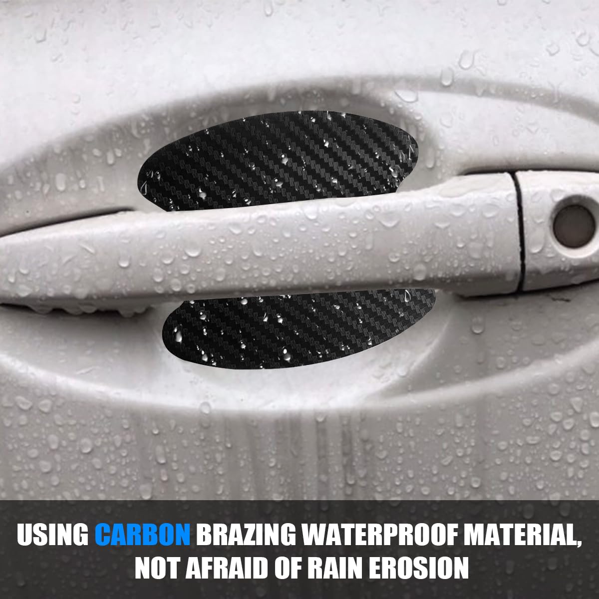 Car Door Handle Bowl Sticker, 8 Pcs Carbon Fiber Anti-Scratches Protectors, Universal Car Door Handle Cup Paint Guard Protective Films, Self-Adhesive & Non-Marking, Car Accessories