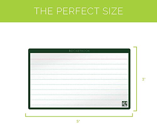 Rocketbook Cloud Cards - Eco-Friendly Reusable Index Note Cards With 1 Pilot FriXion ColorStick Pen & 1 Microfiber Cloth Included - Single Set of 80 (3" x 5")
