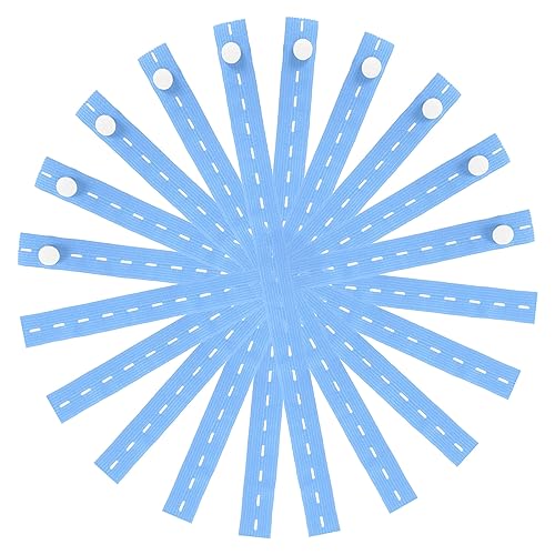 uxcell Clothes Storage Elastic Band with Buttonhole, 50Pcs Clothing Storage Strap, Clothes Organization System for Drawer Blanket Storage Band, Blue