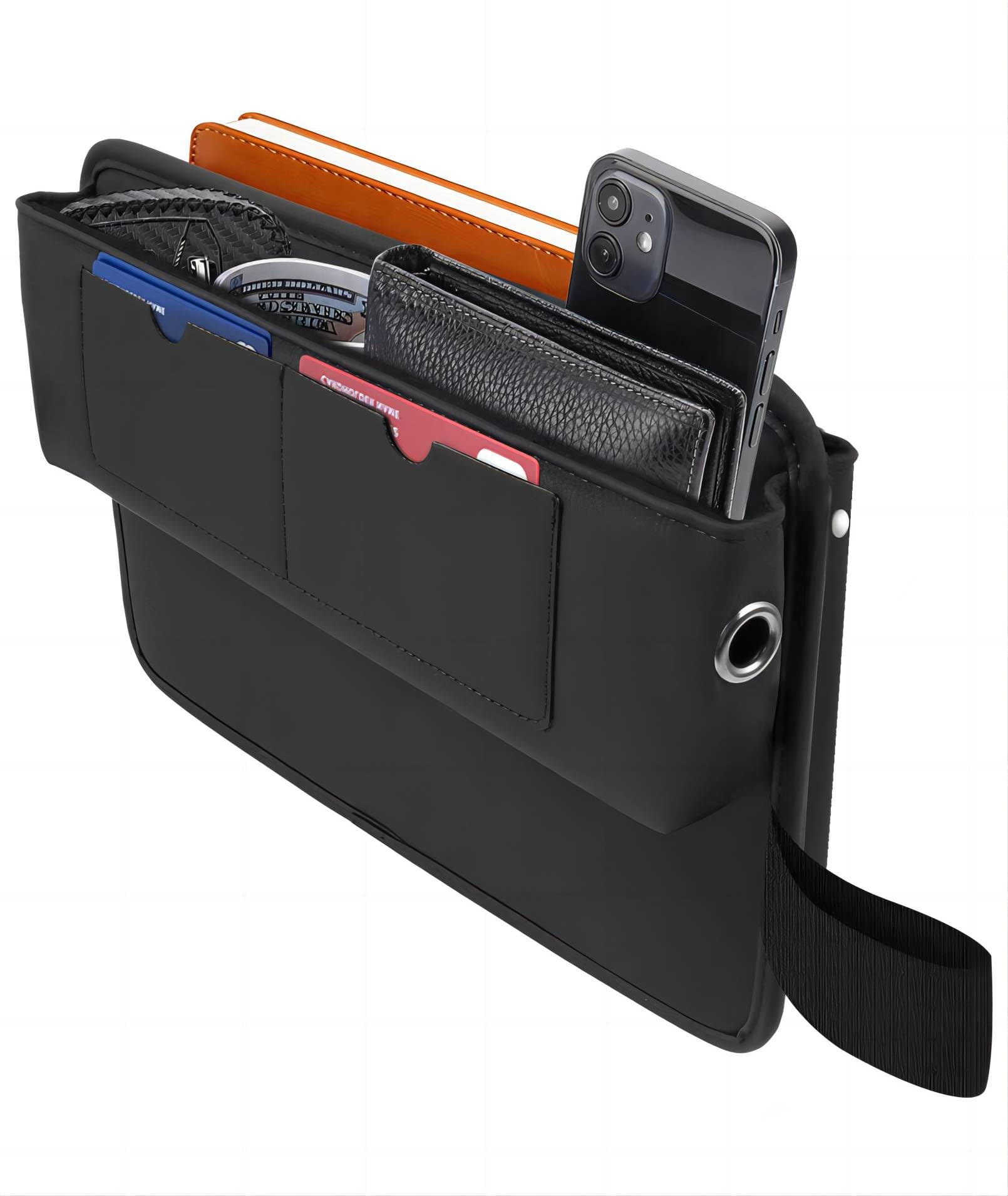 JIAFAYING Car Seat Gap Filler Leather Car Seat Organizer and Storage Between Seats Car Accessories-Front Seats Car Adjustable Gap Filler for Phones, Cards,Keys, Wallets