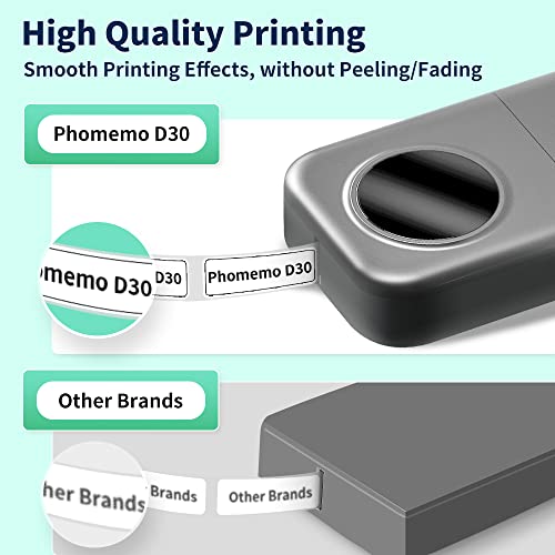 Phomemo Label Makers for Small Business, D30 Label Maker Machine with Tape 12mm 0.47 White for Organizing, Bluetooth Wireless Small Label Maker Thermal Sticker Printer Home School Office Supplies