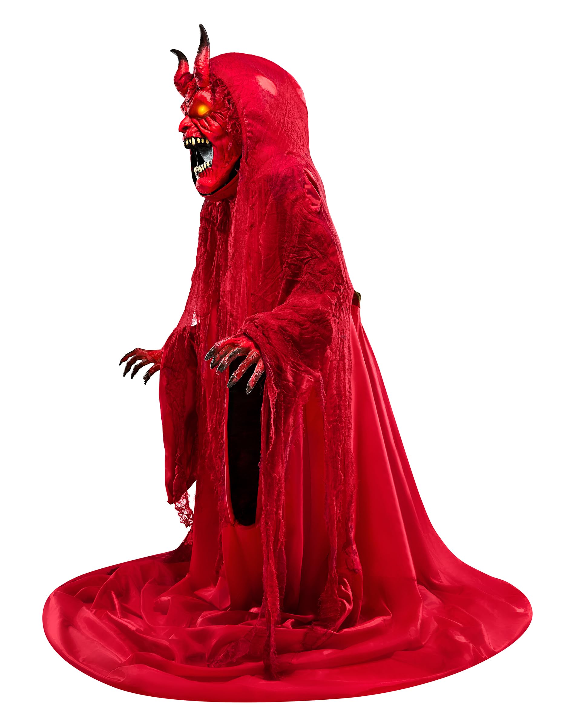 Spirit Halloween 4.9 Ft Hell Spawn Animatronic | Animated Decoration | Body Extends | Light Up LED Eyes | Speaks Phrases