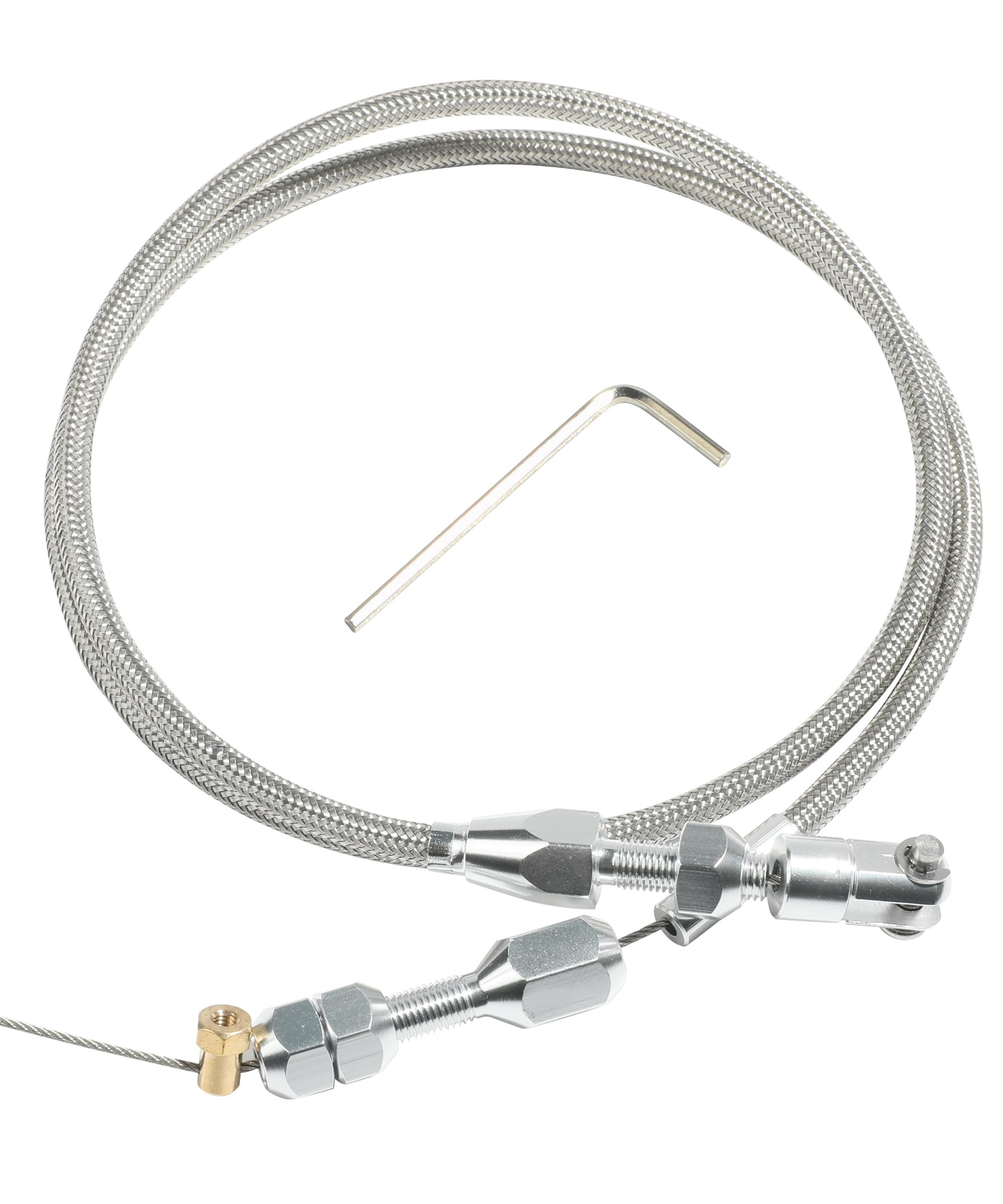 Zlirfy 36" Throttle Cable Kit,Car Braided Throttle Cable,LS Swap Steel Braided Throttle Cable Repair Kit,Car Accessories Universal Throttle Cable Compatible with 97-07 LS1 Engine 4.8L 5.3L 5.7L 6.0L