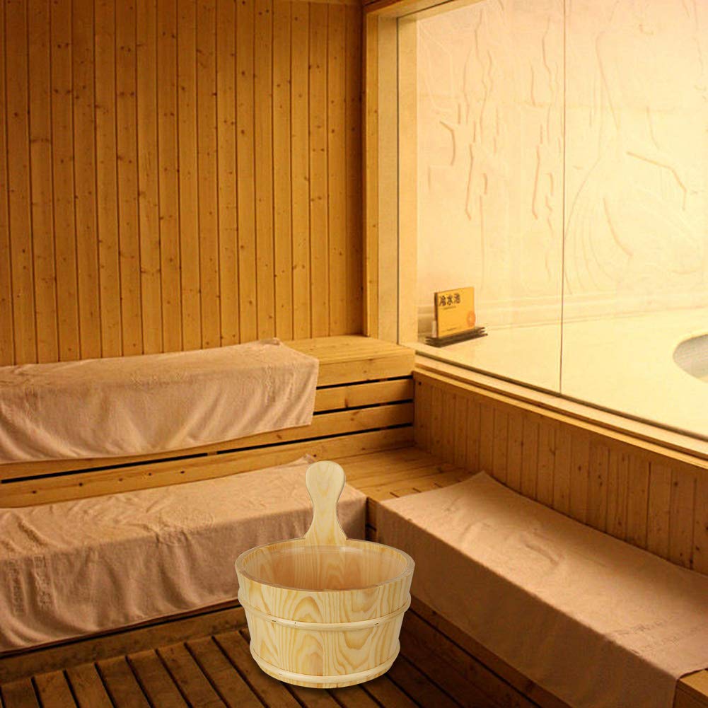 EVTSCAN Natural Sauna Wooden Barrel, Wooden Lined Hot Tub Barrel, Professional Sauna Spa Accessories, Bathroom Accessory Supplies