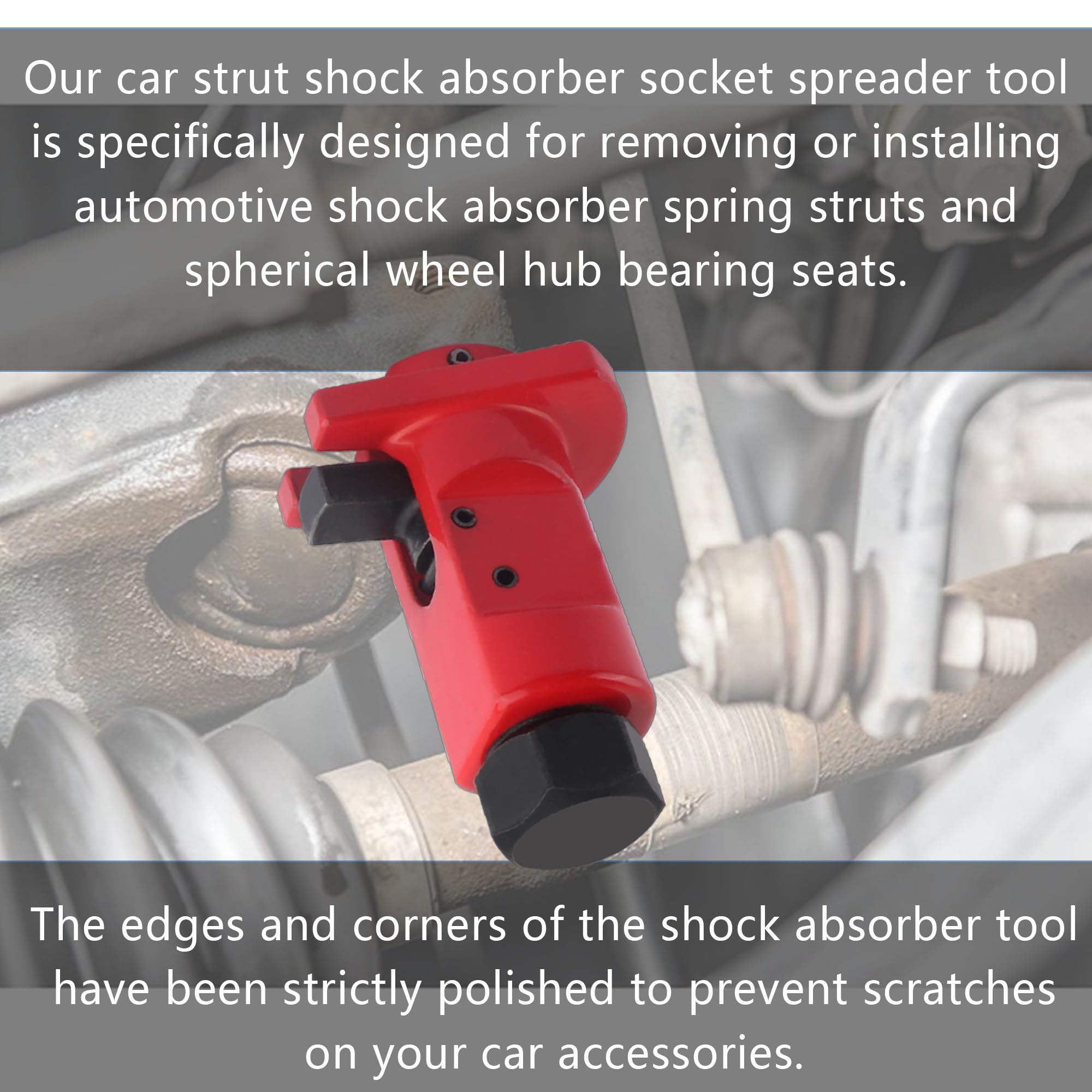 Car Strut Spreader Tool,Heavy Duty Car Strut Shock Absorber Socket Spreader Tool for 5.0-10.5 mm,Professional Automotive Tools Compatible with Ford BMW Audi VW (Red)