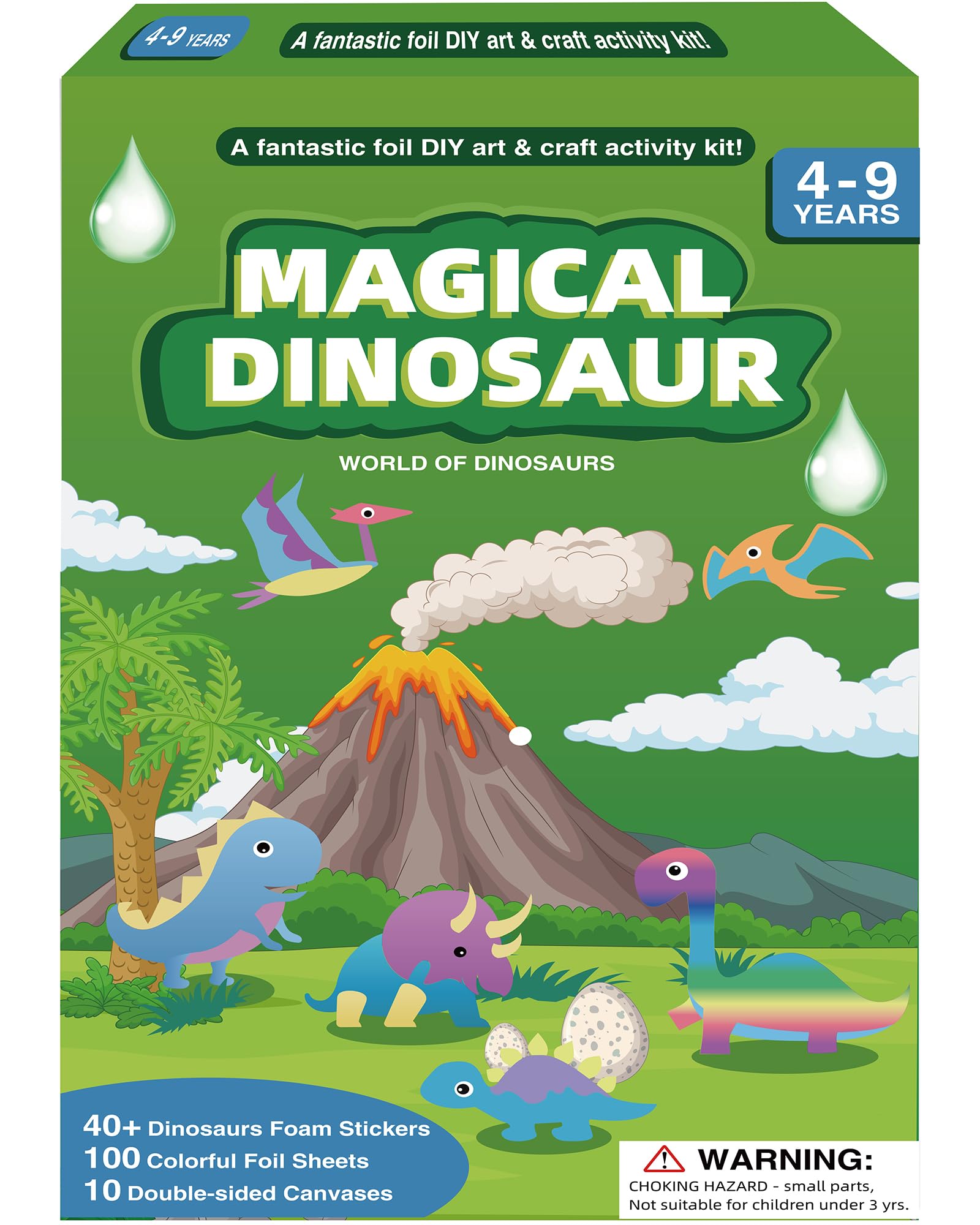 Ezelisy Foil Craft Kit for Kids - Fun Dinosaurs Art Activity for Boys Girls Ages 4-9