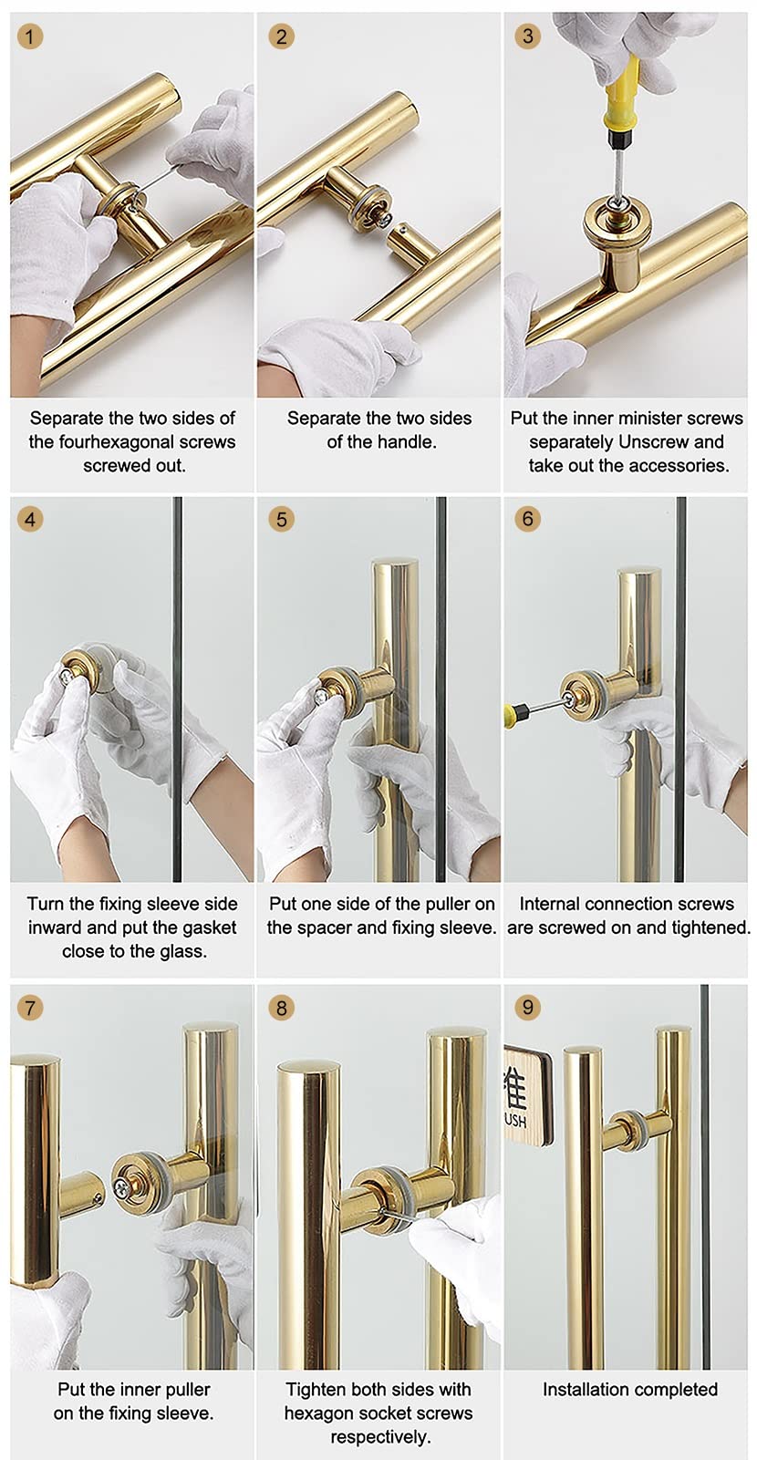 SUCHETA Modern Barn Door Handles Heavy Duty Commercial Grade Push Pull Handles Double Sided,Stainless Steel Door Grab for Interior and Exterior Door