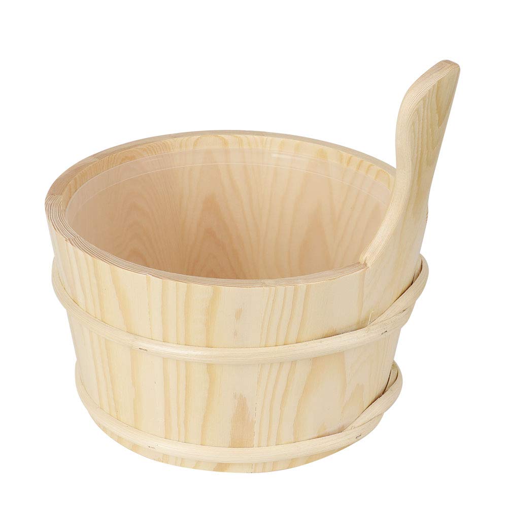 EVTSCAN Natural Sauna Wooden Barrel, Wooden Lined Hot Tub Barrel, Professional Sauna Spa Accessories, Bathroom Accessory Supplies