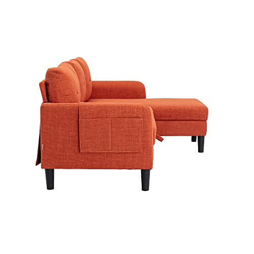 Eafurn Reversible Sectional Sofa & Couches with Storage Chaise, Velvet Upholstered Pull Out Sofa Bed, L-Shape Corner Sofacama Cama Couch for Living Room, Office and Small Apartment