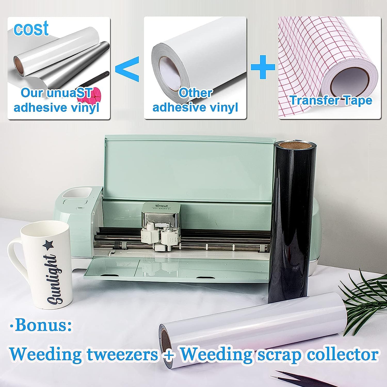 Innovative Black Permanent Vinyl for Cricut No Need Transfer Film, Black HTV Vinyl Roll, Black Vinyl, Oracle Vinyl 651 Permanent Vinyl, Black Vynil, Bulk Vinyl Rolls, Adhesive Vinyl Roll 12" x31ft