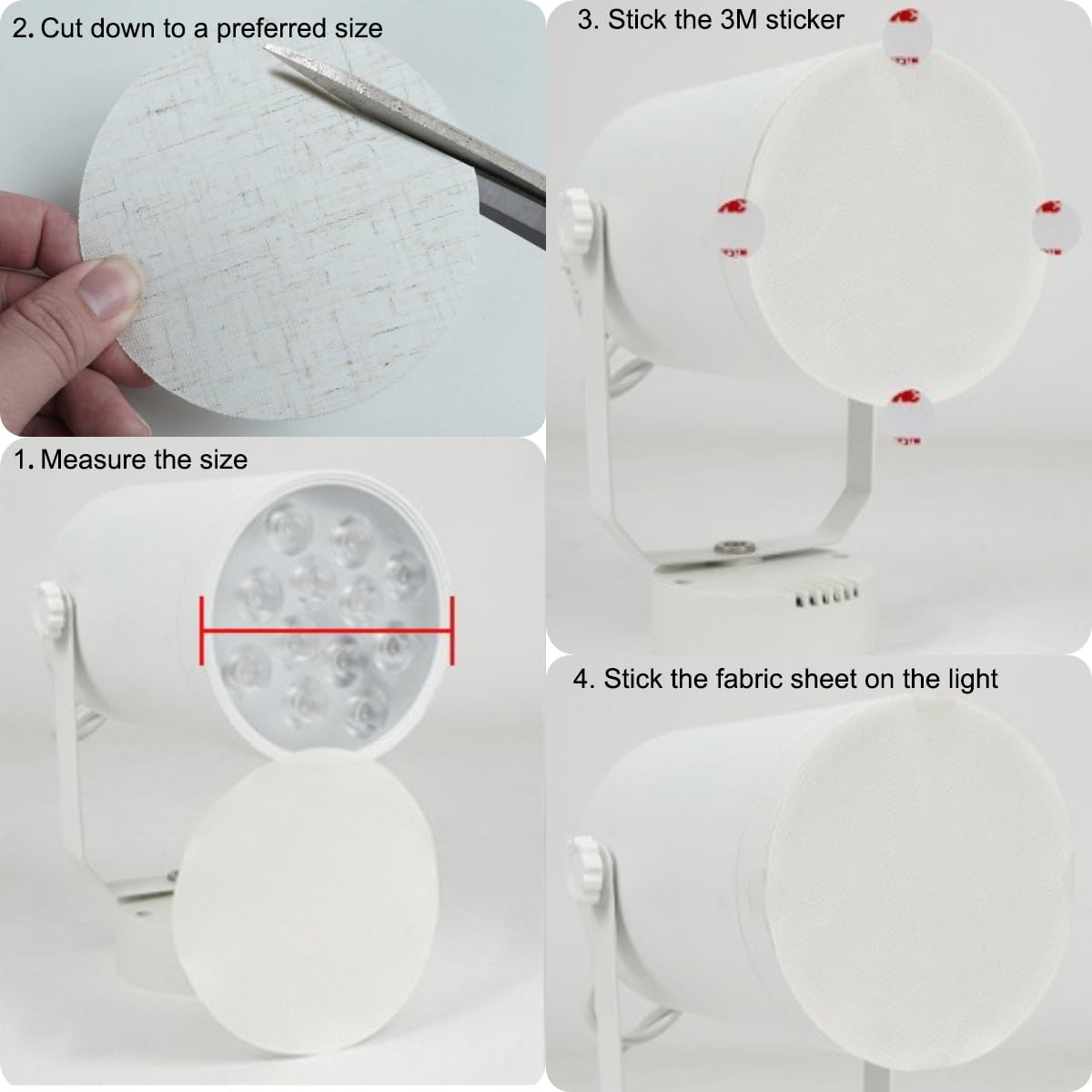 Kiven Led Light Cover,Light Blocking Stickers, 4.7in in Dia, Brown Fabric, LED Light Dimming Sticker for Recessed Light/Can Light, LED Spotlight, Ceiling Light, Downlight